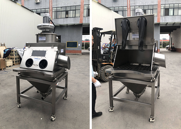 Dust-free glove box feeder station | Eversun,Sieving machine